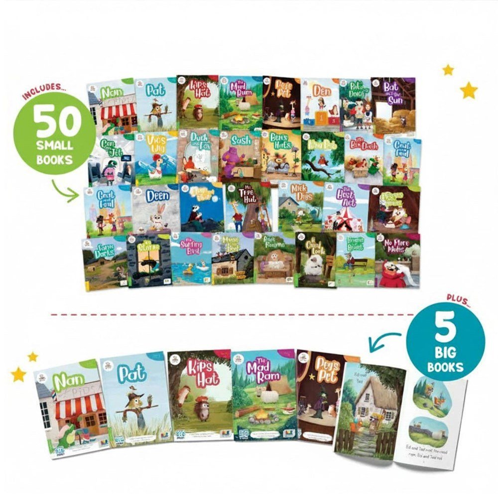 Bidee Phonics Decodable Readers Complete Kit Series 1 & 2 (50 Single T ...