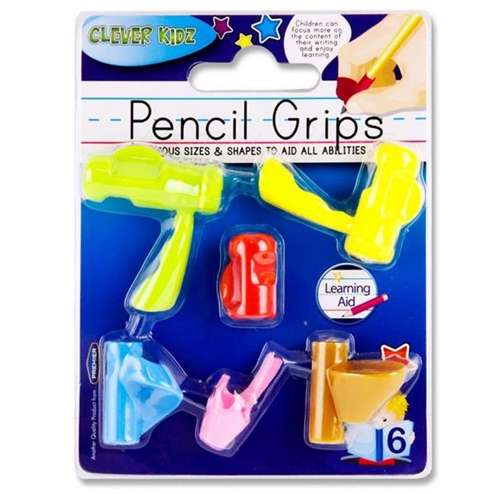 Clever Kidz Ergonomic Pencil Grips Assorted Set of 6 | ABC School ...